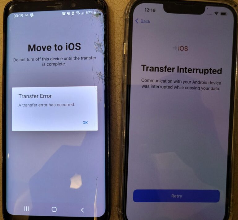 How To Fix Move To Ios Tranfer Error A Transfer Error Occurred Comeware
